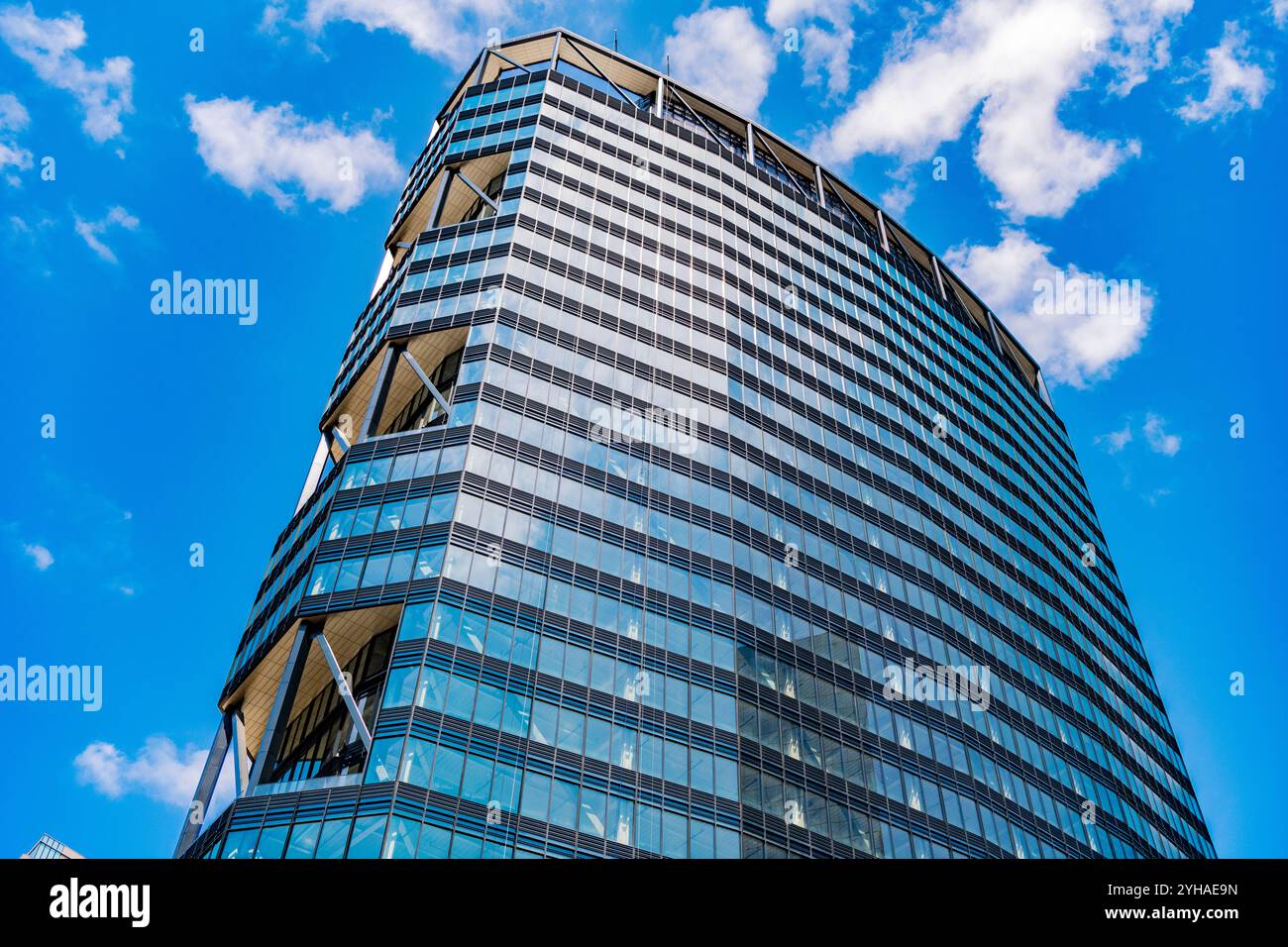 Perspective view. Skyscraper building architecture. Skyscraper with ...