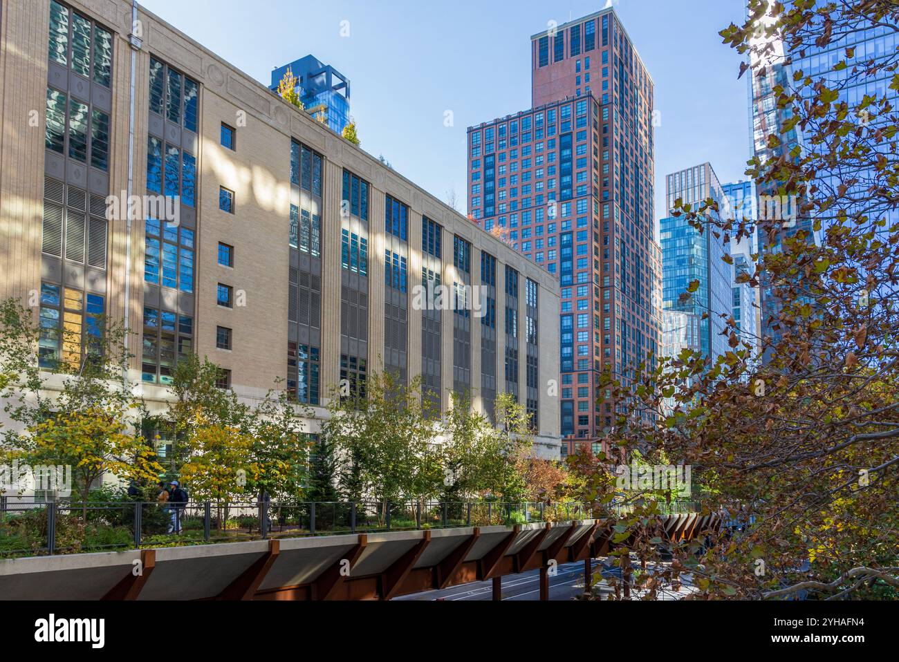 High Line New York, a public park built on a historic freight rail line elevated above the ...