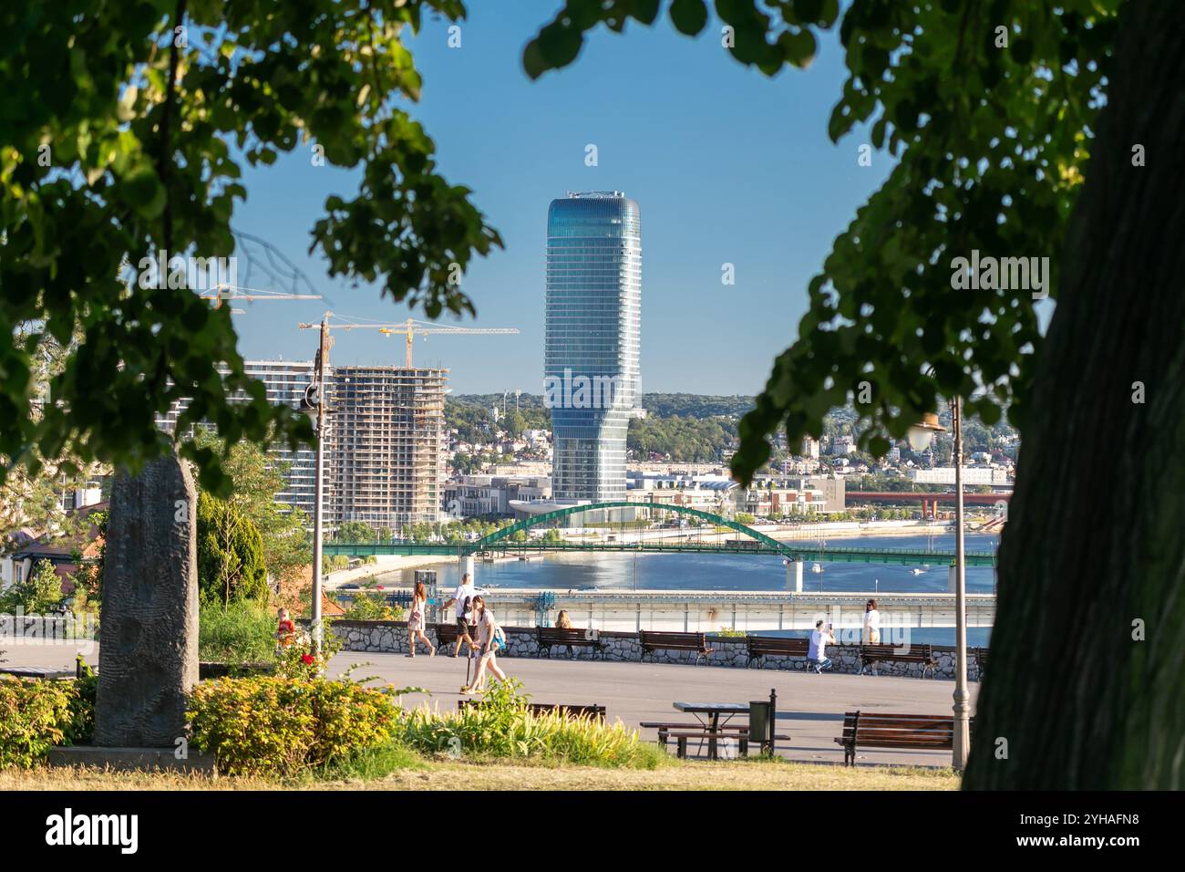 Modern building in Belgrade Waterfront district change old panorama of ...