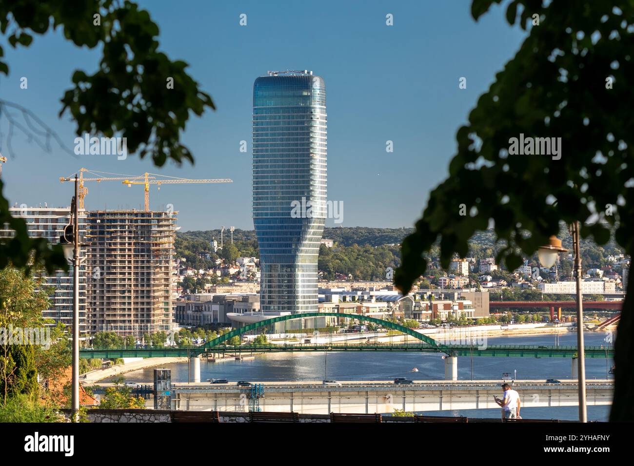 Modern building in Belgrade Waterfront district change old panorama of ...