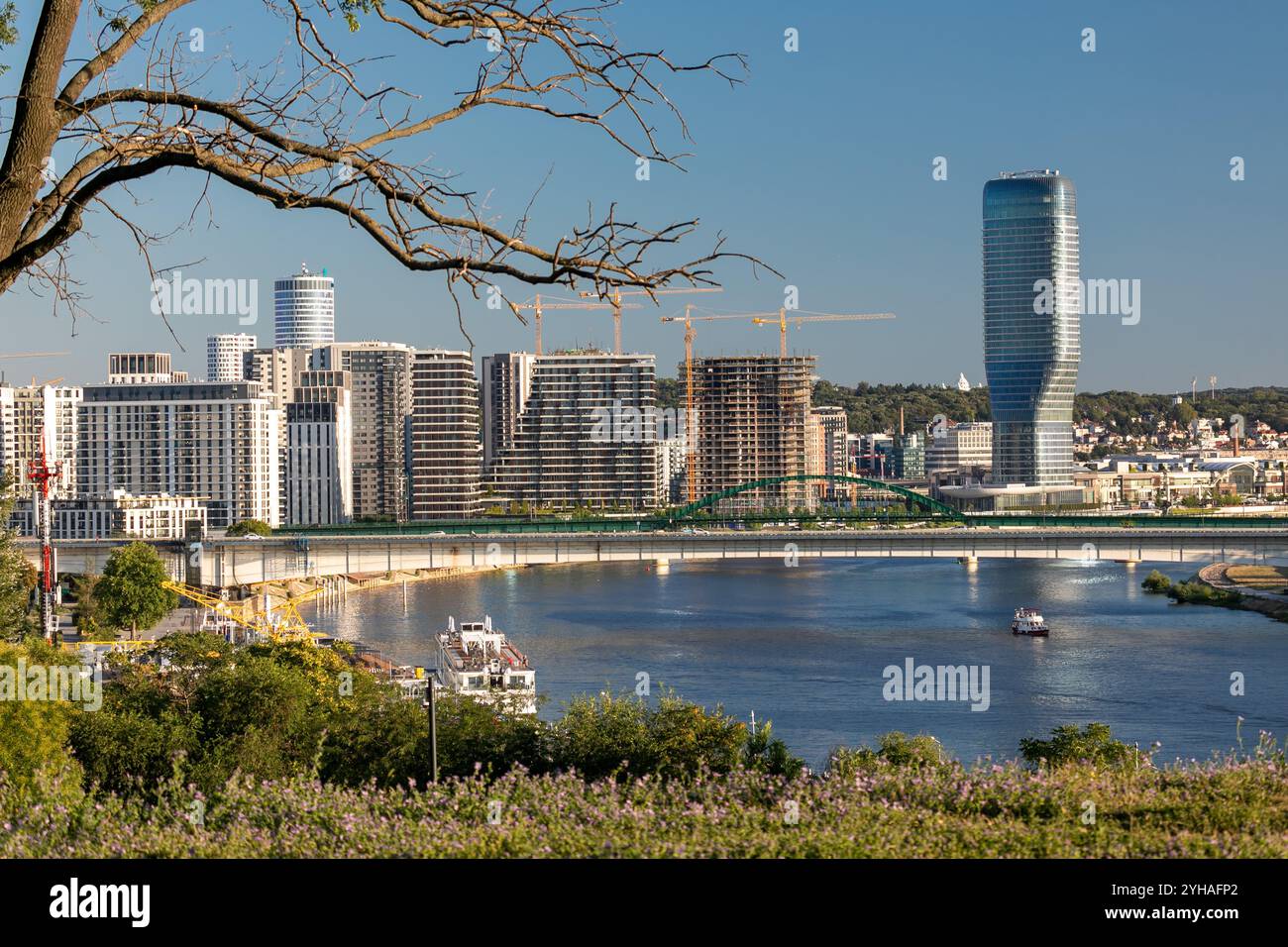 Modern building in Belgrade Waterfront district change old panorama of ...