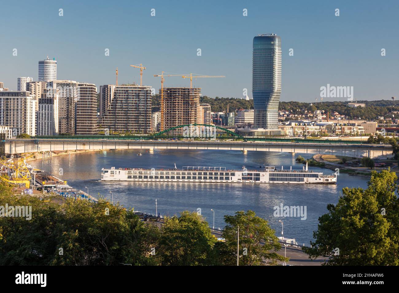 Modern building in Belgrade Waterfront district change old panorama of ...