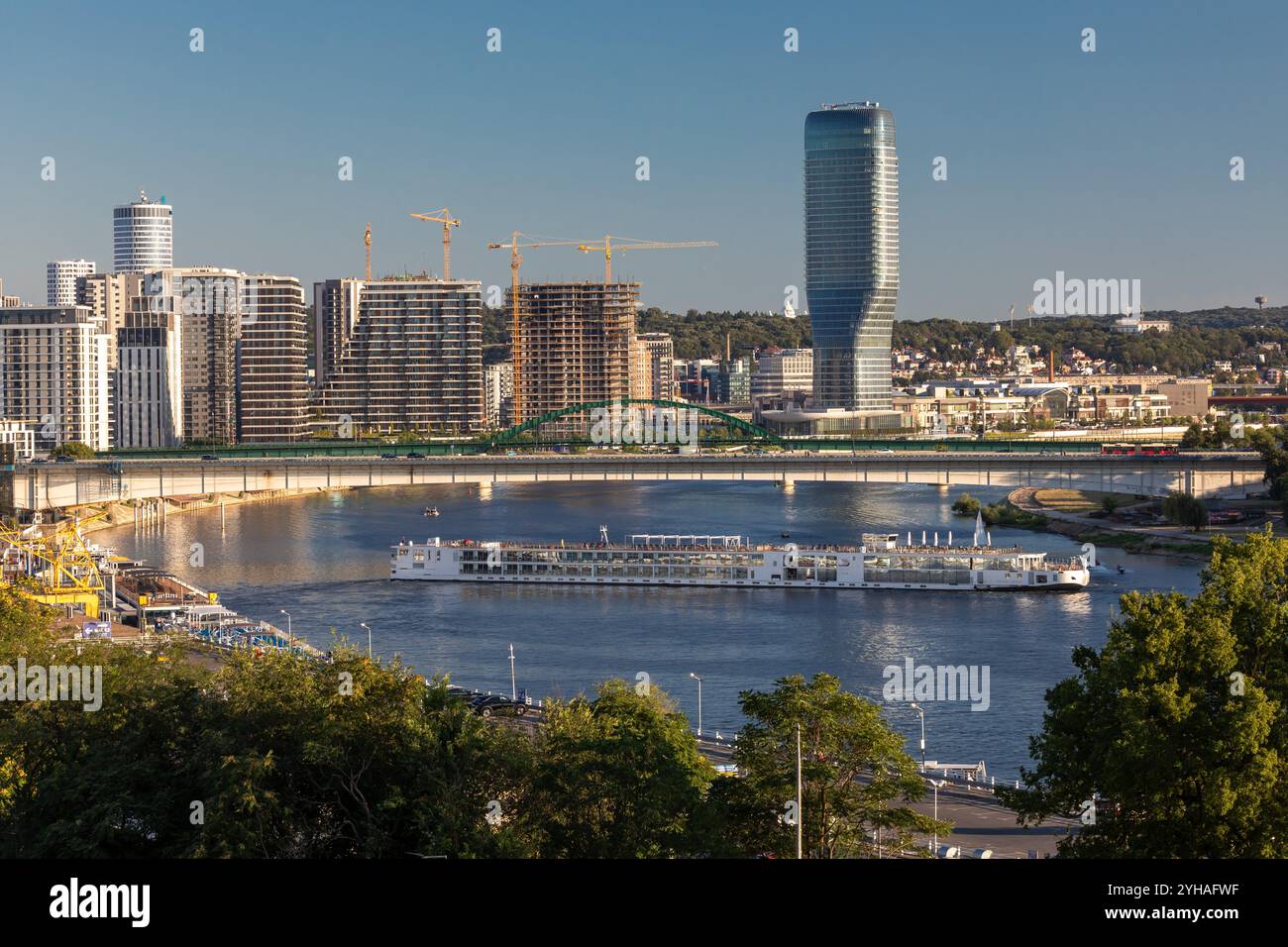 Modern building in Belgrade Waterfront district change old panorama of ...