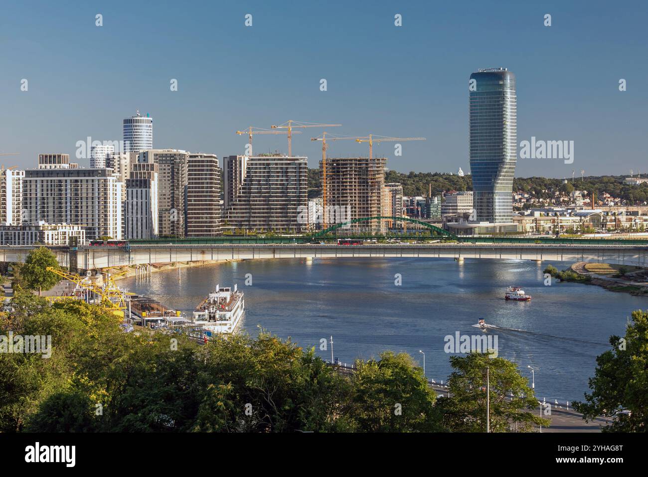 Modern building in Belgrade Waterfront district change old panorama of ...