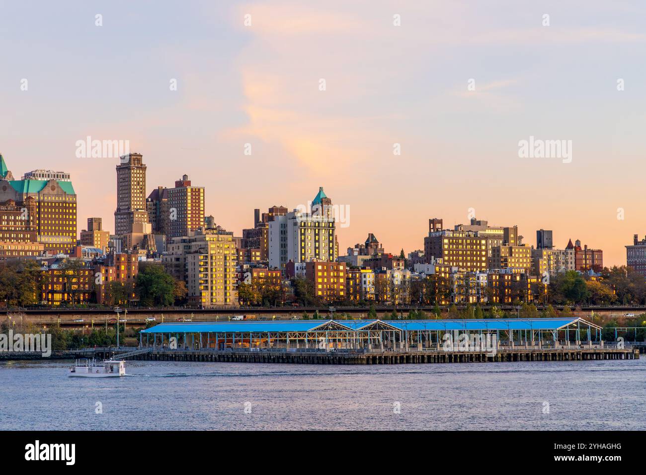 Brooklyn Waterfront Panorama and East River Bank viewed from New York ...