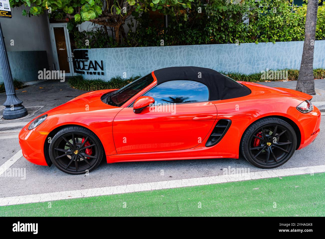 Miami Beach, Florida USA - June 9, 2024: 2018 Porsche 718 Boxter s ...