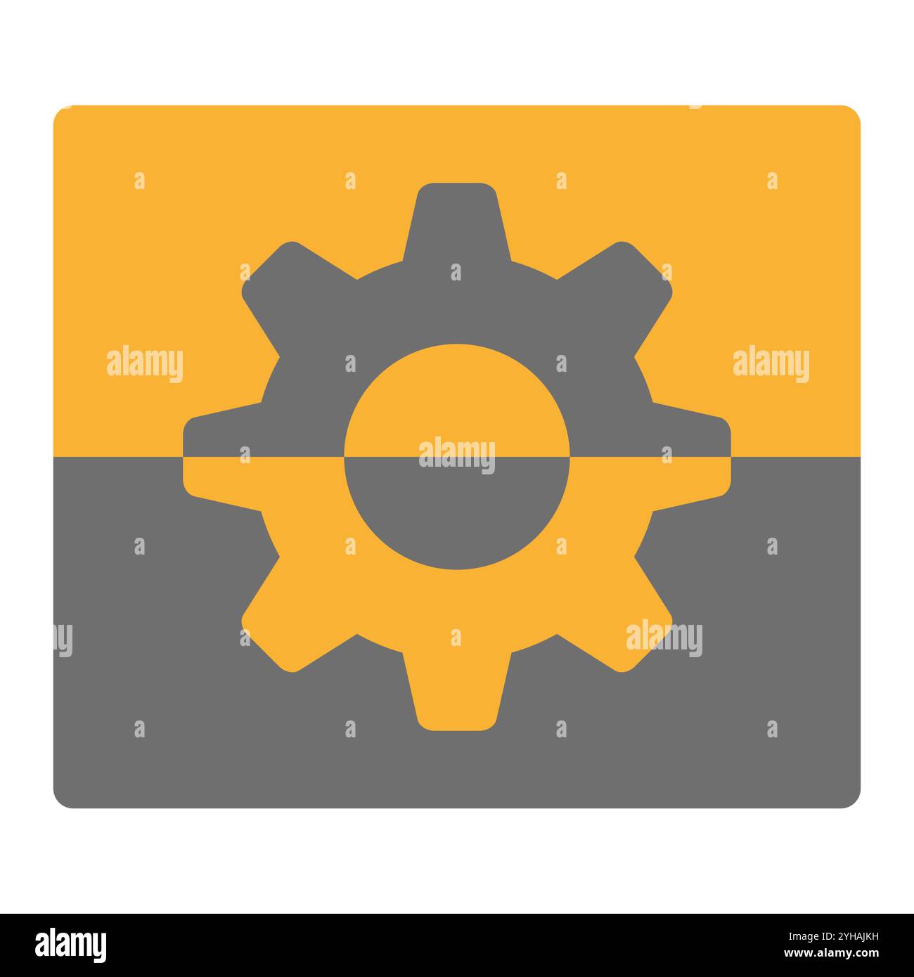 Yellow gear symbol process hi-res stock photography and images - Alamy