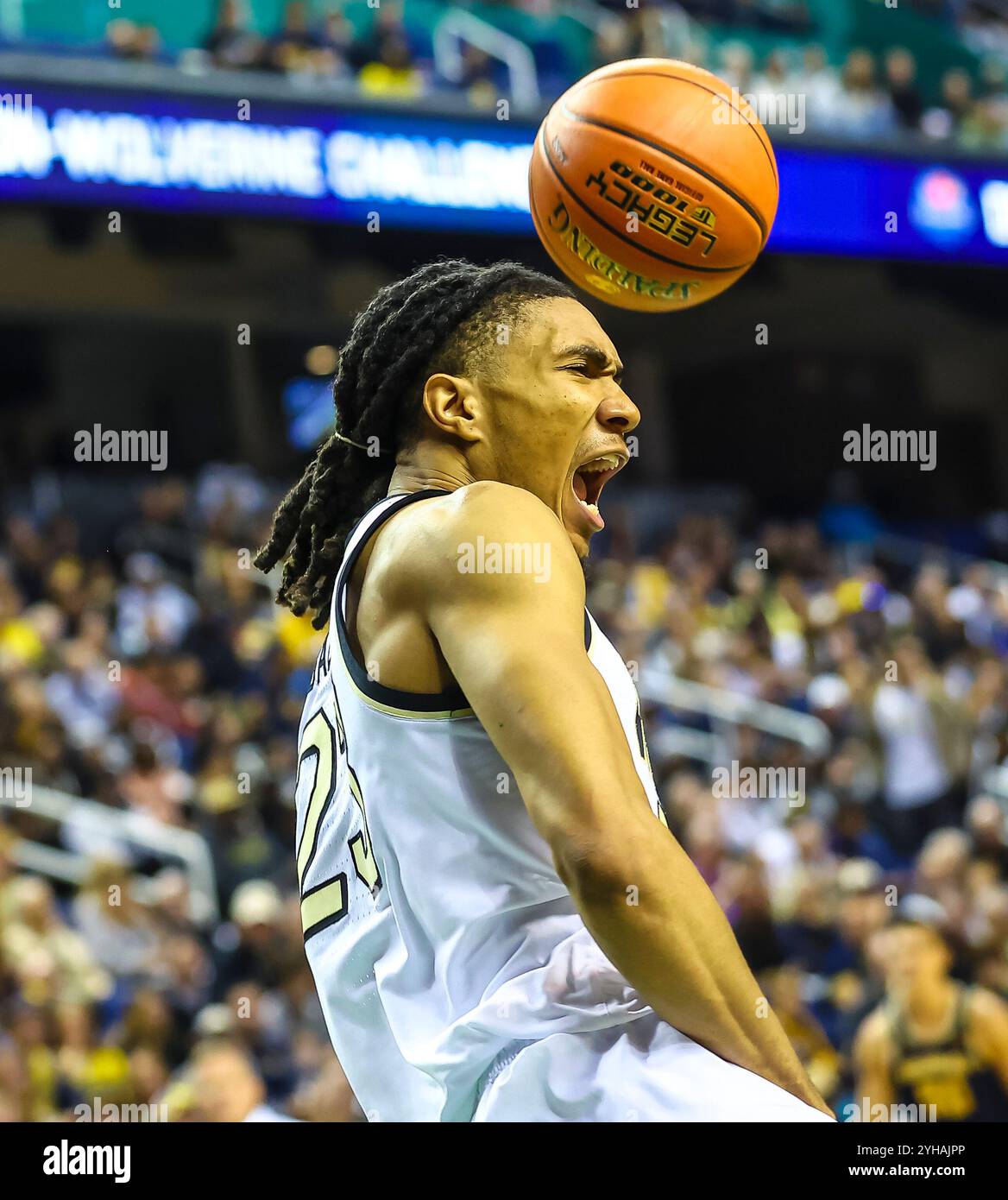 Lawrence First Horizon Arena. 10th Nov, 2024. Wake Forest guard Hunter ...