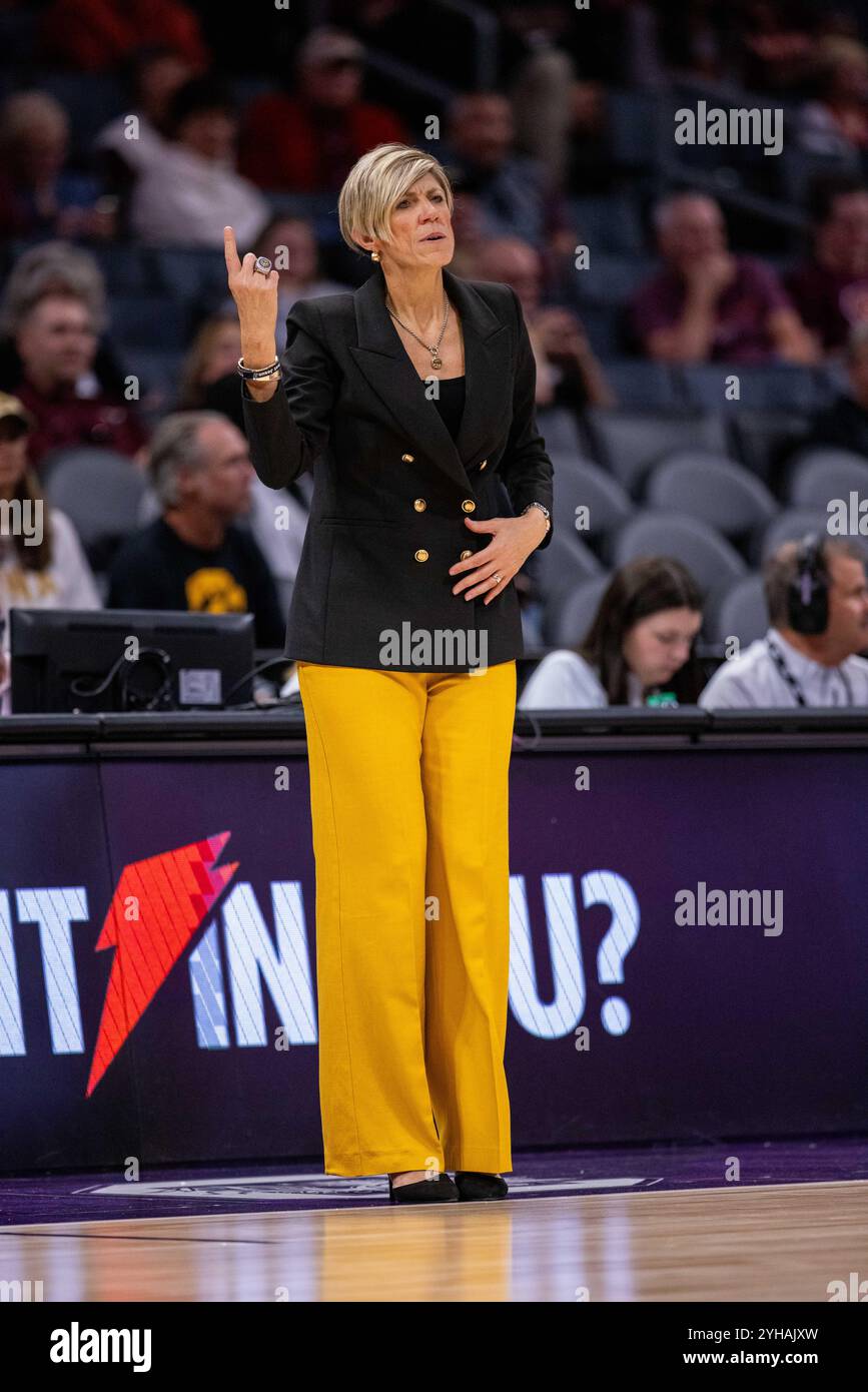 Charlotte, NC, USA. 10th Nov, 2024. Iowa Hawkeyes head coach Jan Jenson ...