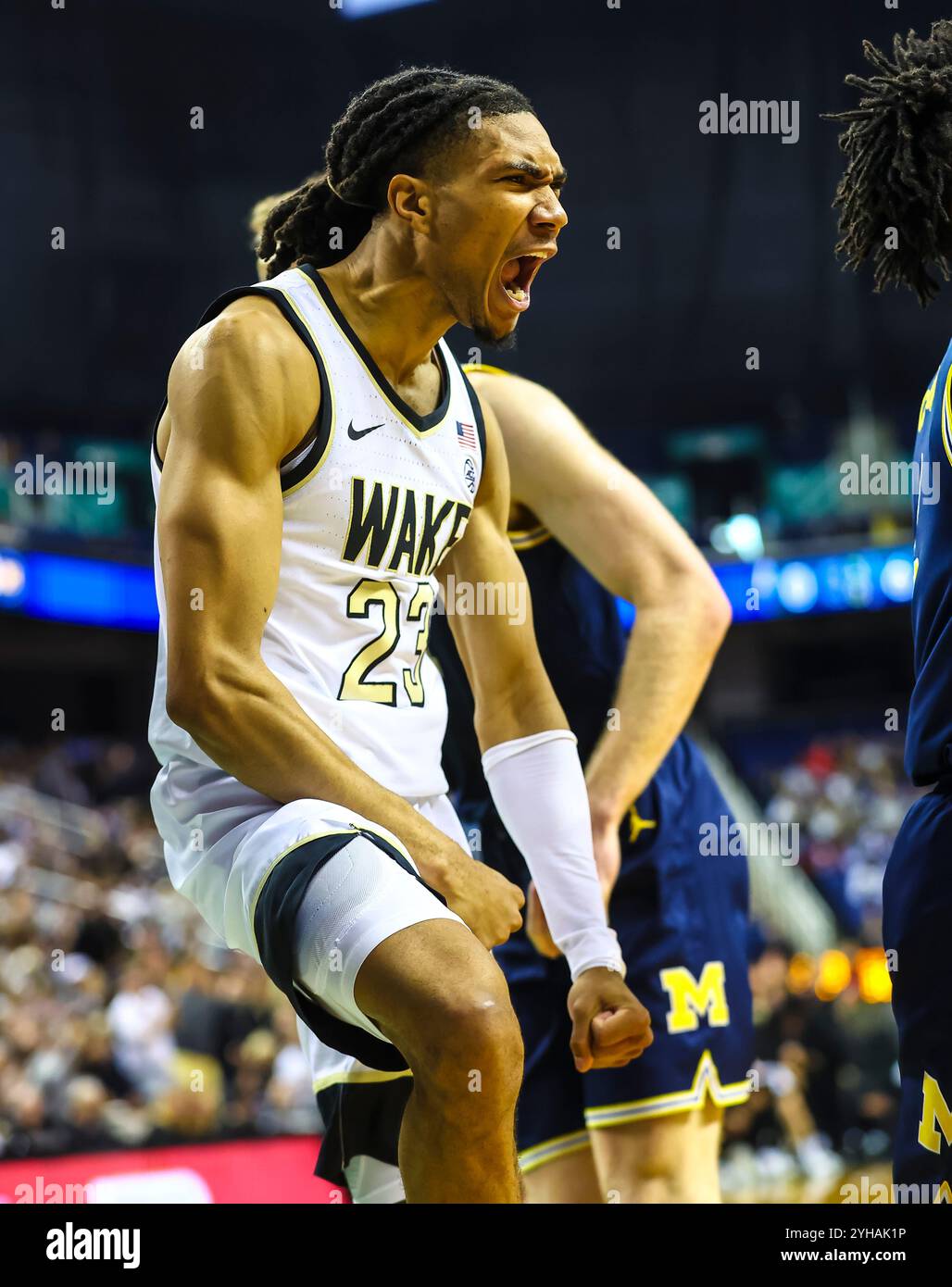 Lawrence First Horizon Arena. 10th Nov, 2024. Wake Forest guard Hunter ...