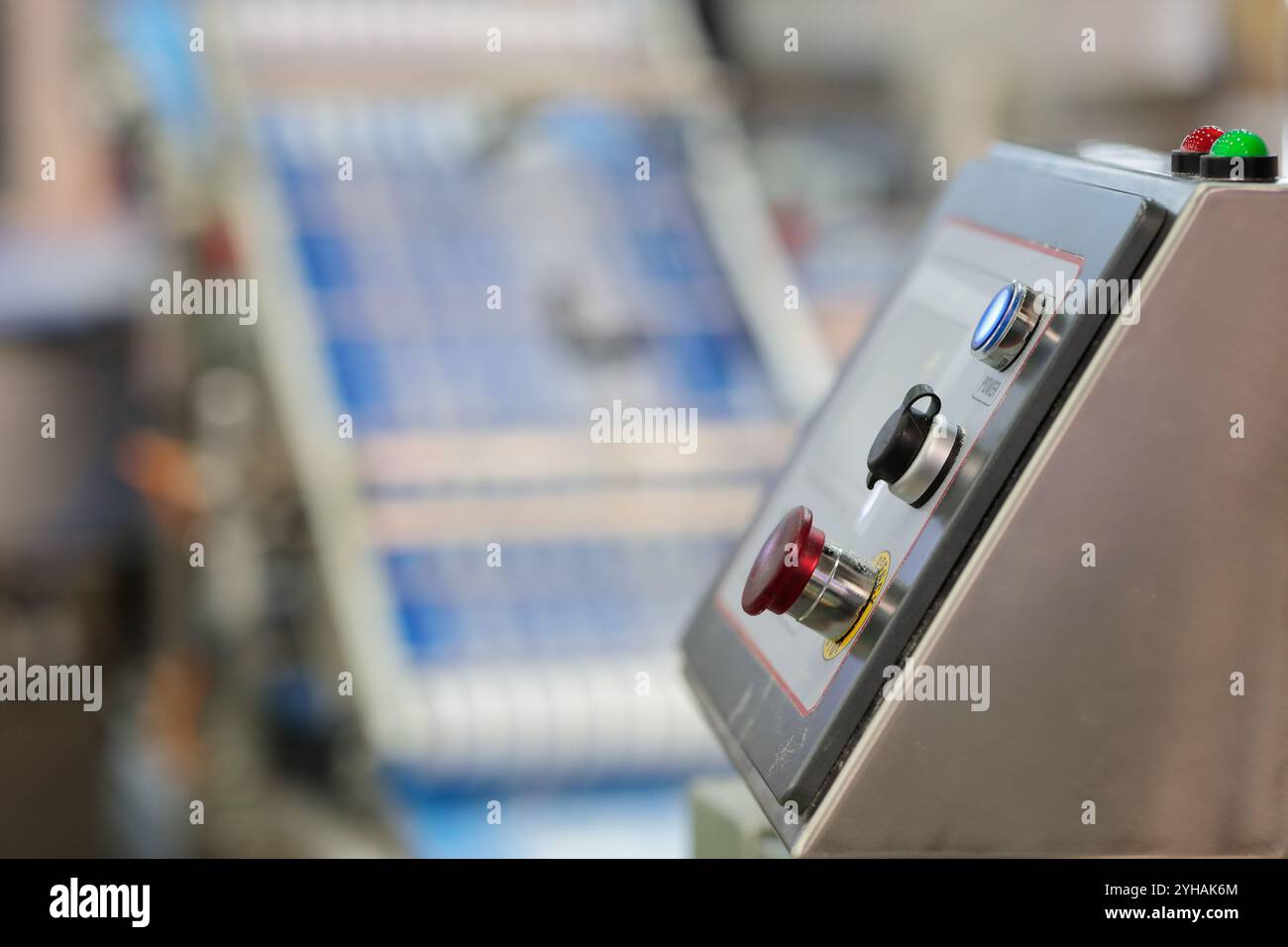 Control console with touchscreen closeup. Control console of modern ...