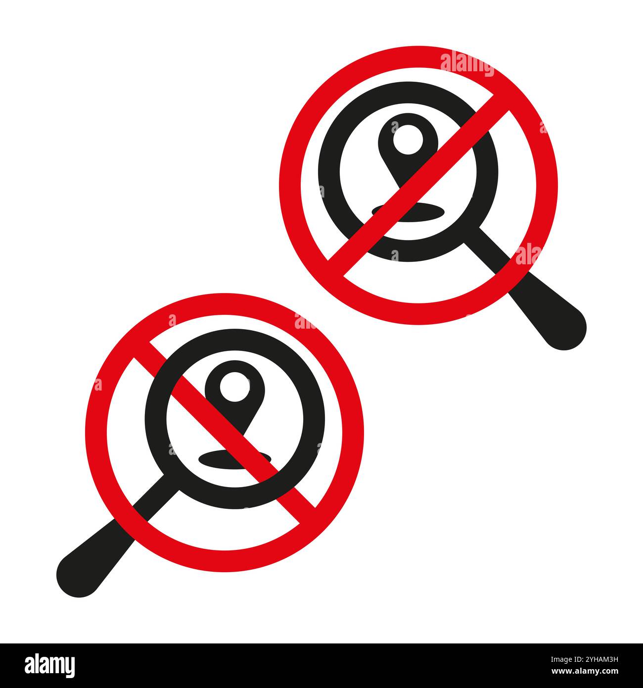 No location icon. Restricted place mark. Map point blocked. Vector ...