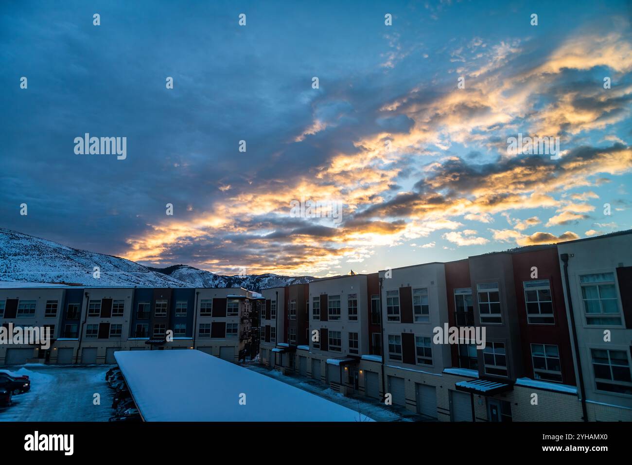 Avon, Colorado small town Mountains in winter snow view of Rocky ...