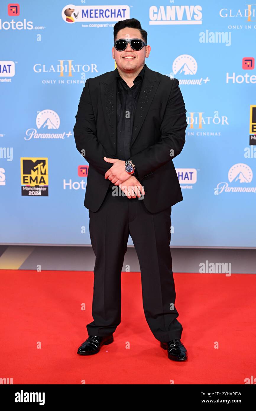 Manchester, UK. November 10th, 2024. Estevan Plazola arriving at the ...