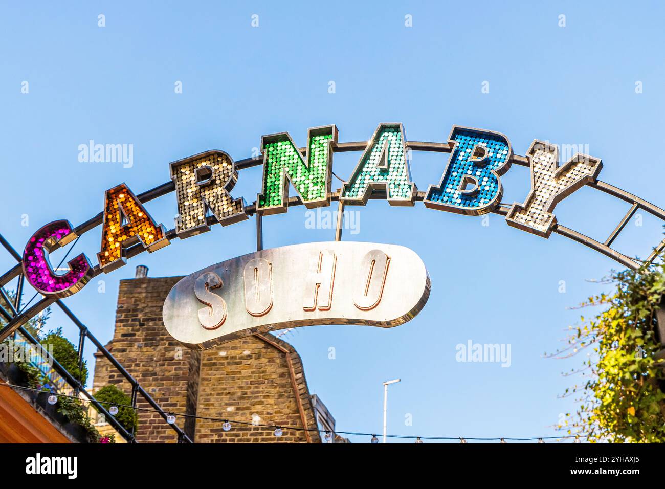 London, UK- September 19, 2024: Sparkling Carnaby Street Sign in Soho ...