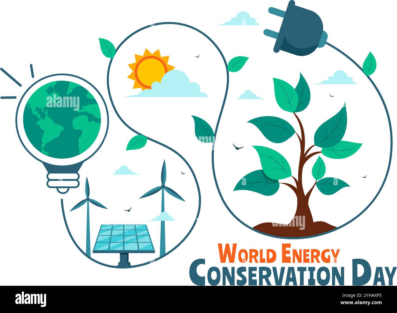 World Energy Conservation Day Vector Illustration the importance of ...