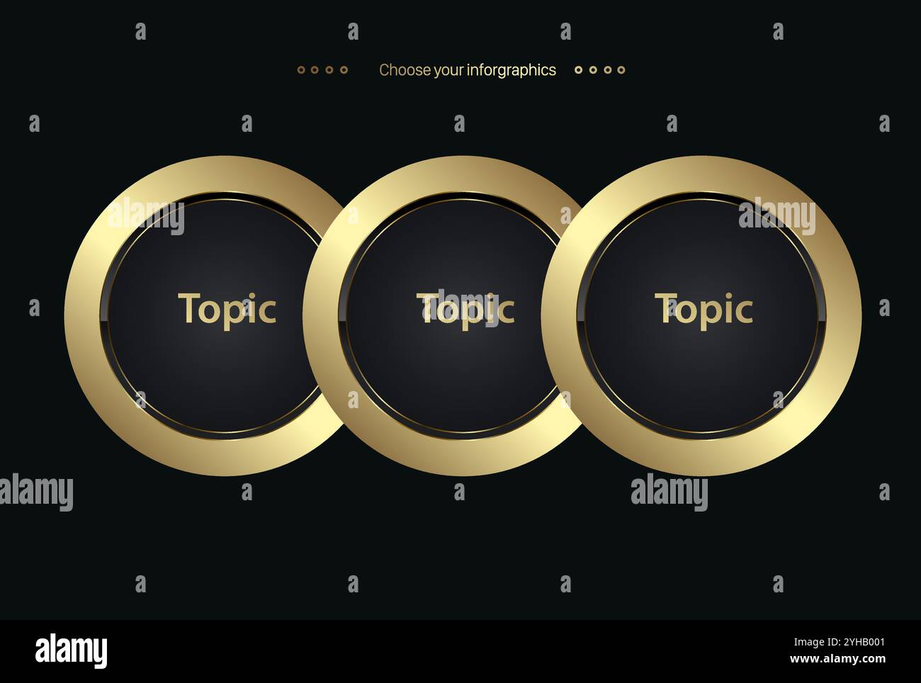 Three circles option vector, luxury, and premium options, set of three ...