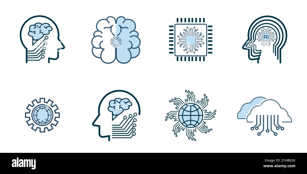 Groups of technology icon set, such as robot, digital, vr, ai, cyber ... Groups of technology icon set, such as robot, digital, vr, ai, cyber ...