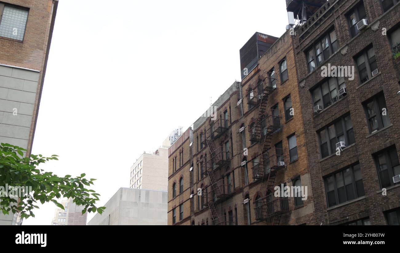 New York City classic building architecture. Urban residential house ...