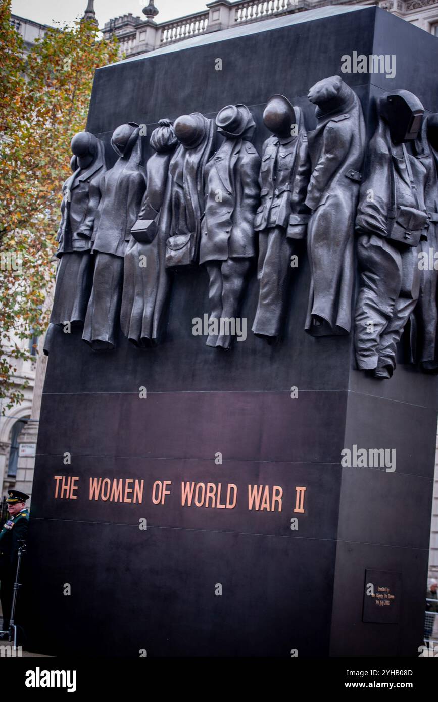 London, UK. 10th Nov, 2024. The Women of World War II is prominent during the Remembrance Day ...