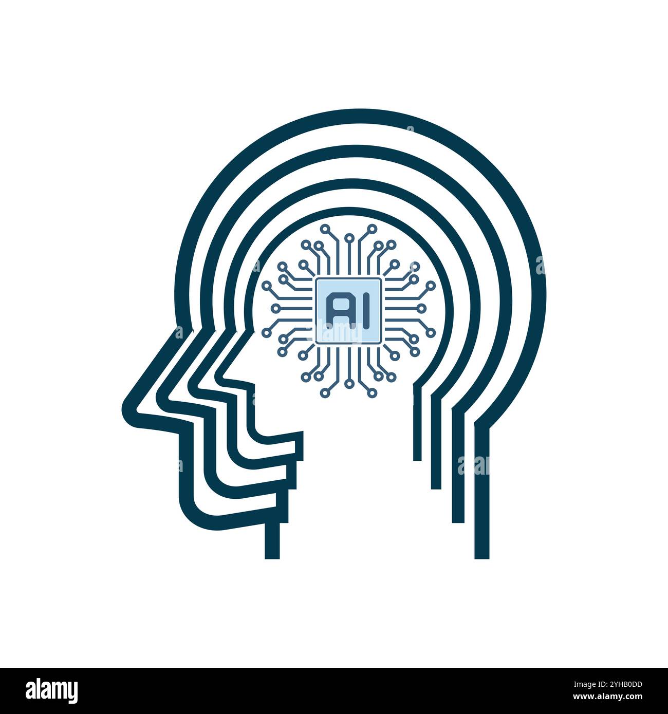 artificial intelligence head and brain for connection of AI technology ...