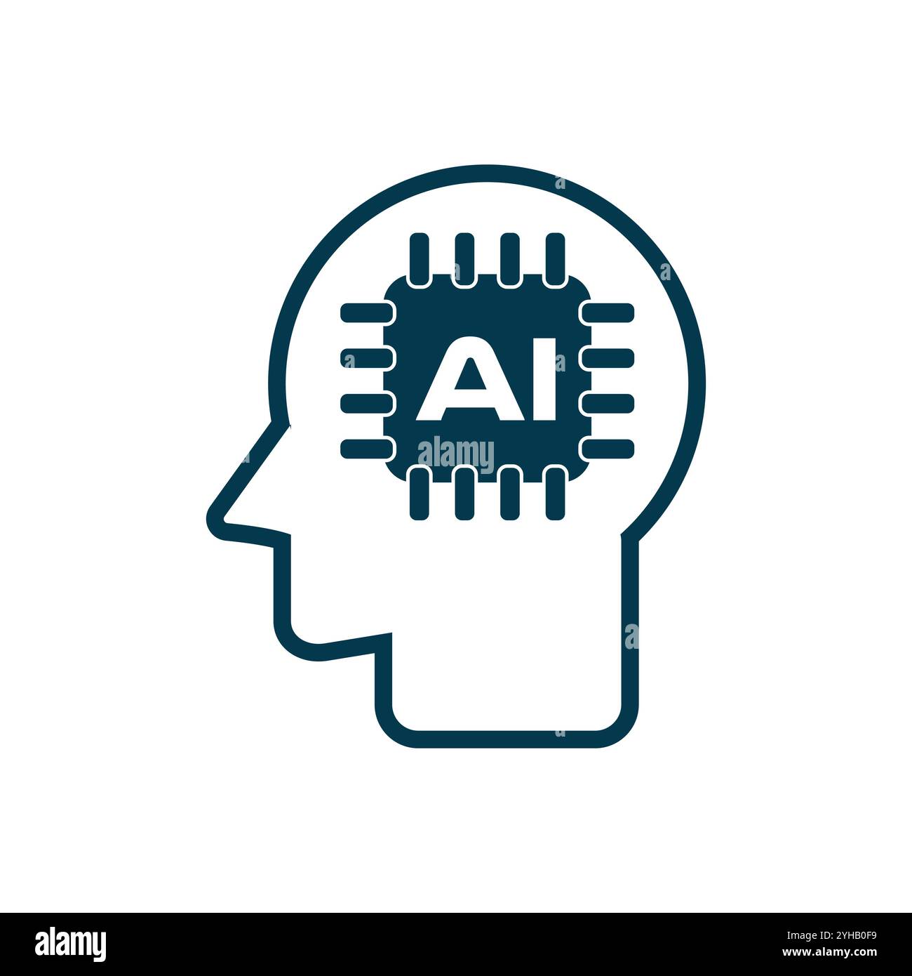 An AI head set up and symbol head for AI vector and illustration shape ...
