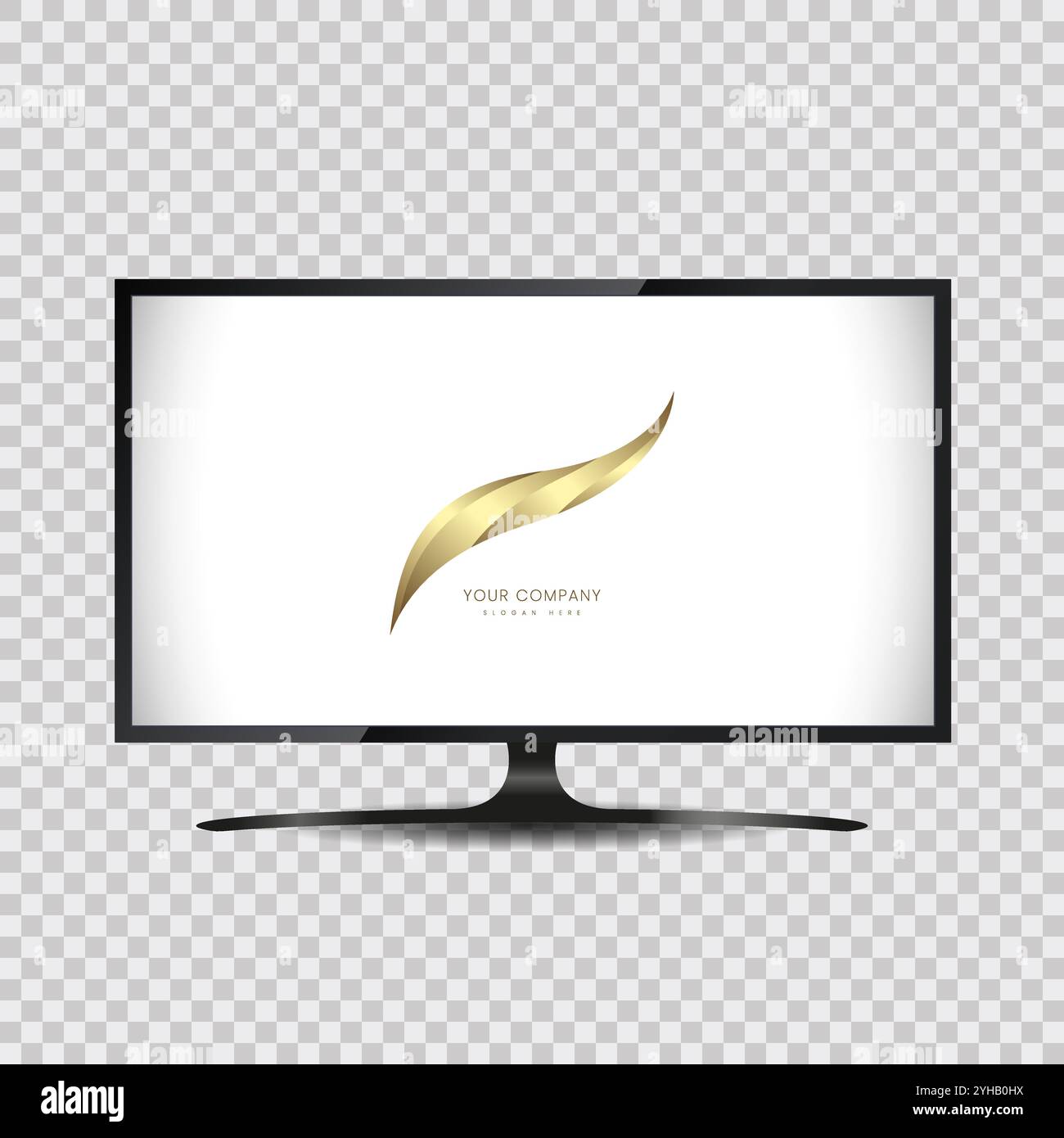 HD TV screen mock-up on isorated background, Modern flat LED screen ...