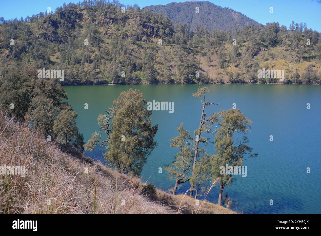 The beauty of Ranu Kumbolo, a volcanic lake located at an altitude of ...
