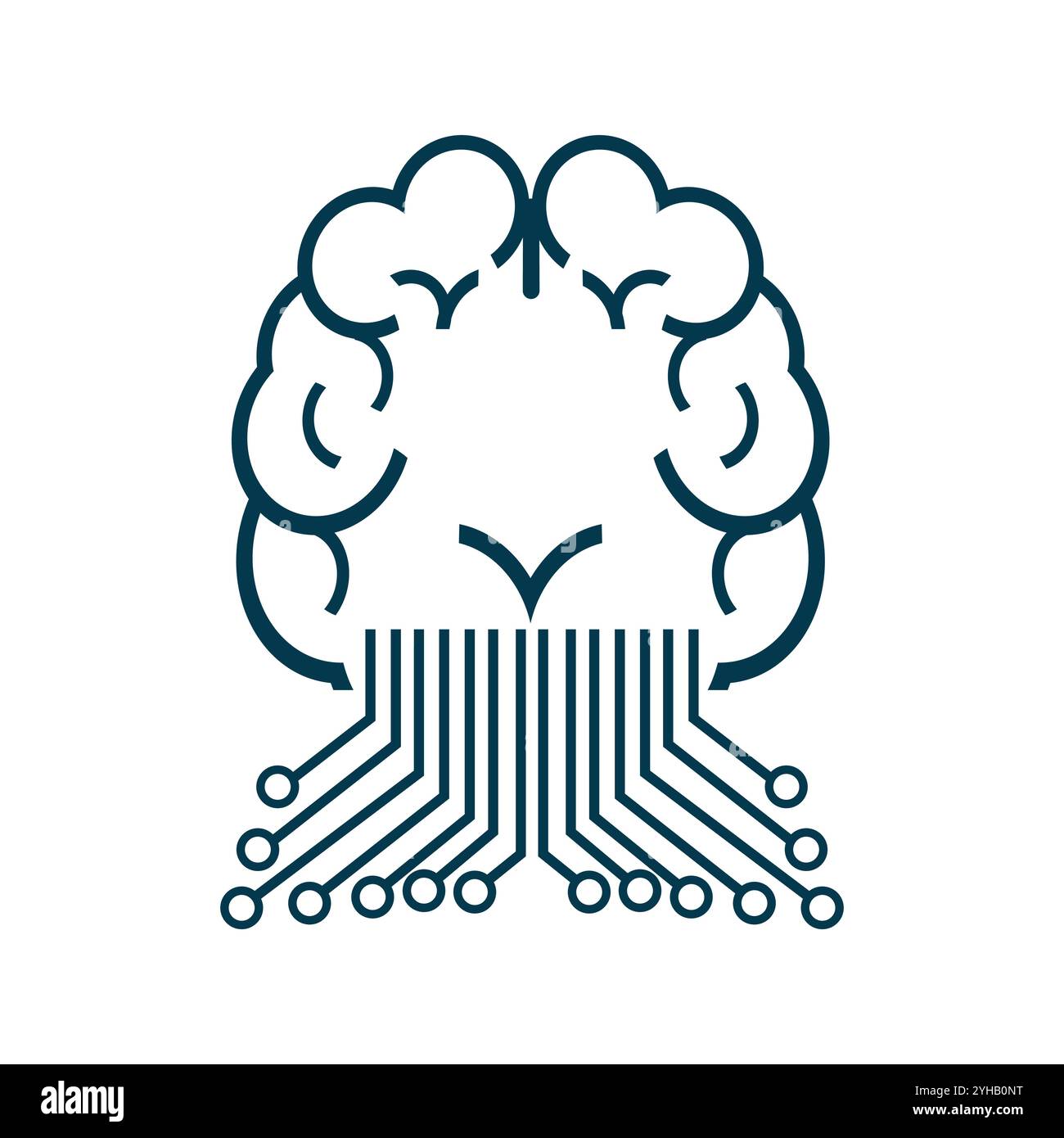 AI brain technology system for UI of wep, app, vector illustration ...