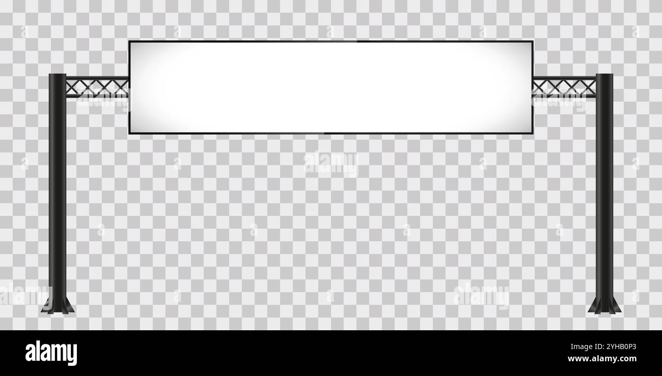 A Street billboard mock-up design, mock-up signboard on transparet BG ...