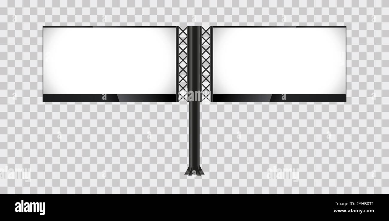 Two screens of LED in 3Ds Street mock-up design with one steal collumn ...