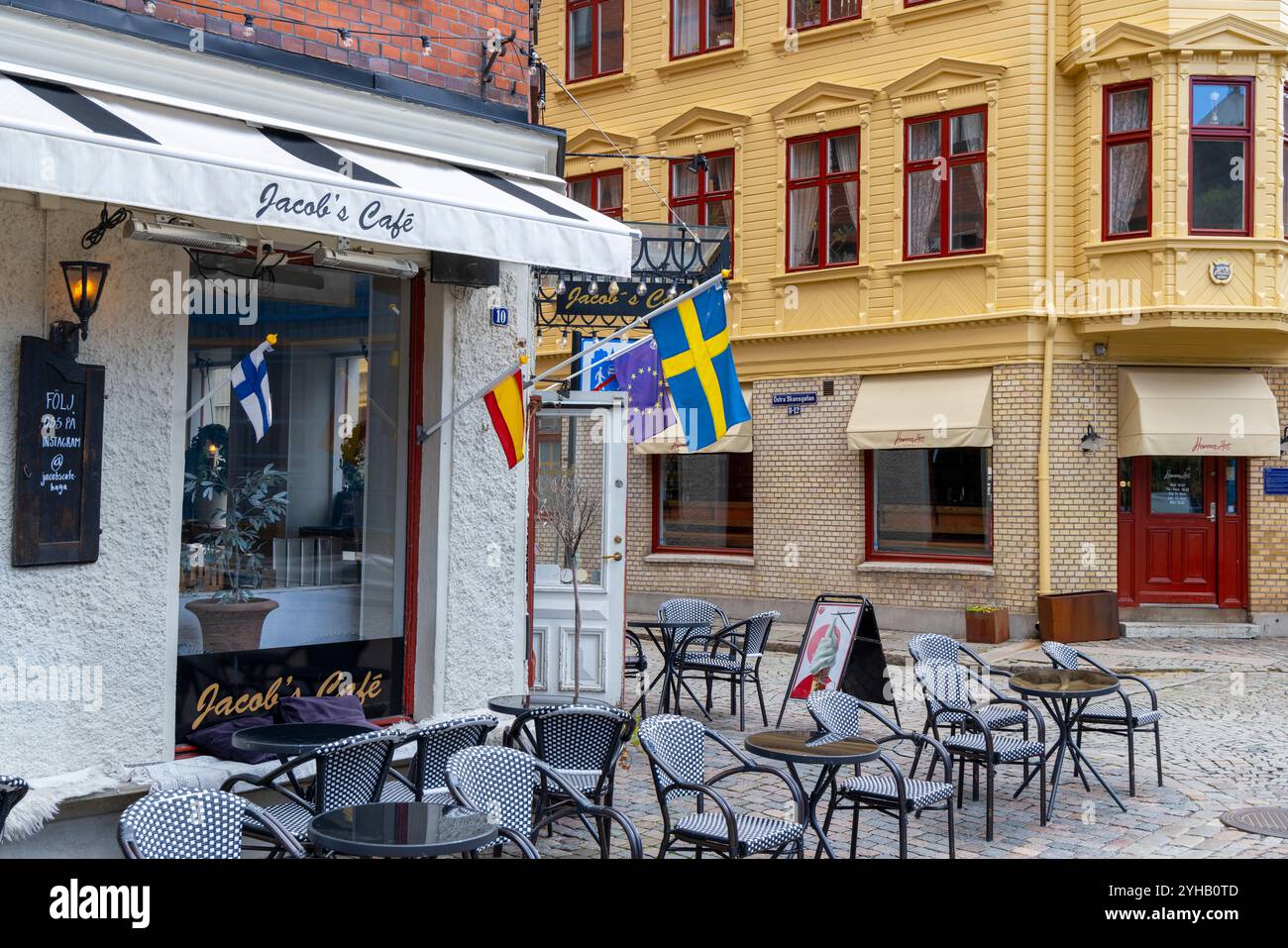 Jacobs cafe and restaurant in the pedestrianised Haga Nygata street in ...