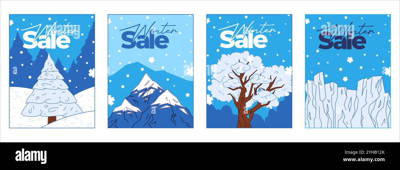 Winter sale collection poster brochure holiday special offer promotion ...