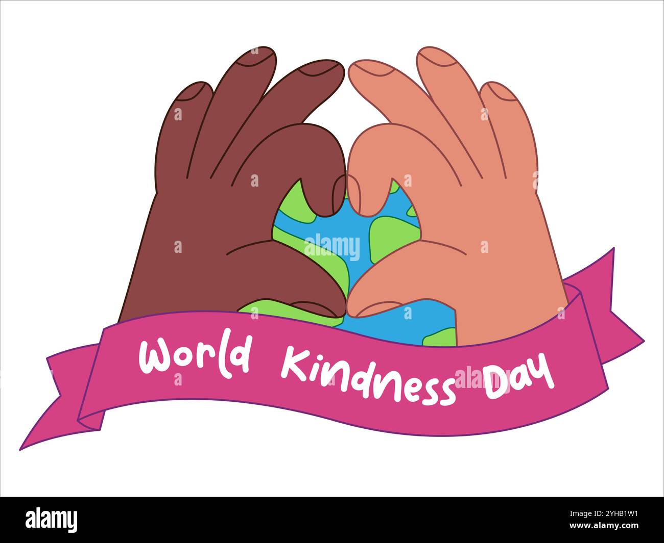 World kindness day hands shaped heart sign campaign reminder spread ...