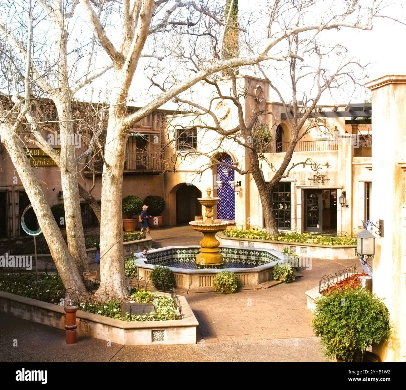 Courtyard at Tlaquepaque Village art and gallery center, Sedona ...