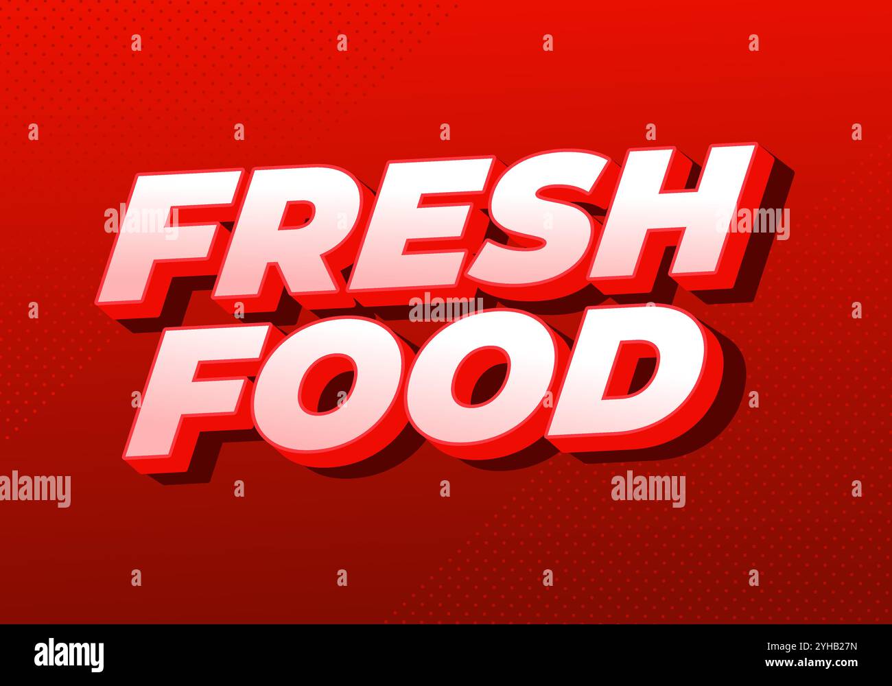 Fresh food. Text effect design for social media or digital ads, in bold ...