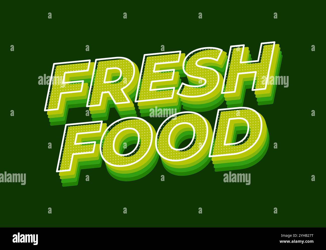 Fresh food. Text effect design for social media or digital ads, in bold ...