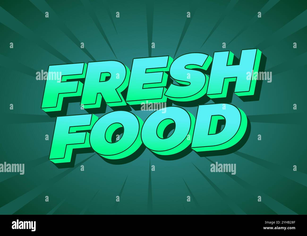 Fresh food. Text effect design for social media or digital ads, in bold ...