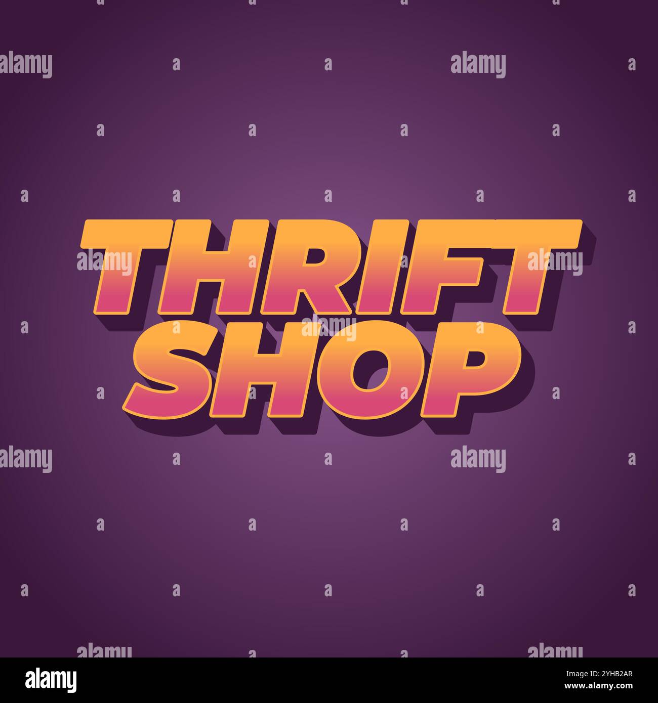 Thrift shop. Text effect design in bold fonts with 3D style, good for ...