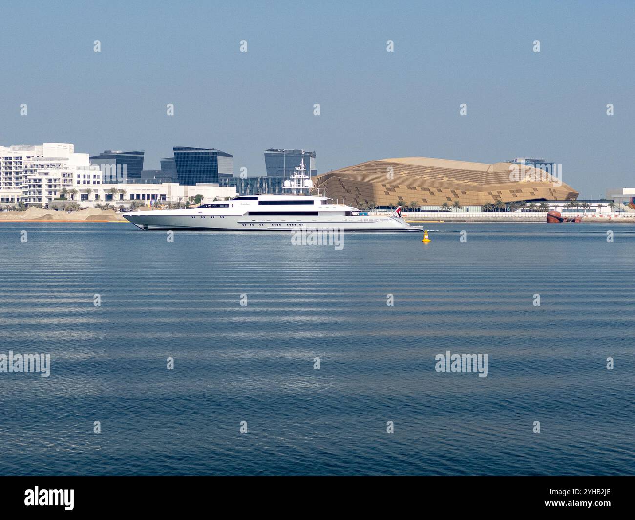 View of Yas Bay Waterfront and Etihad Arena on Yas Island, Abu Dhabi ...