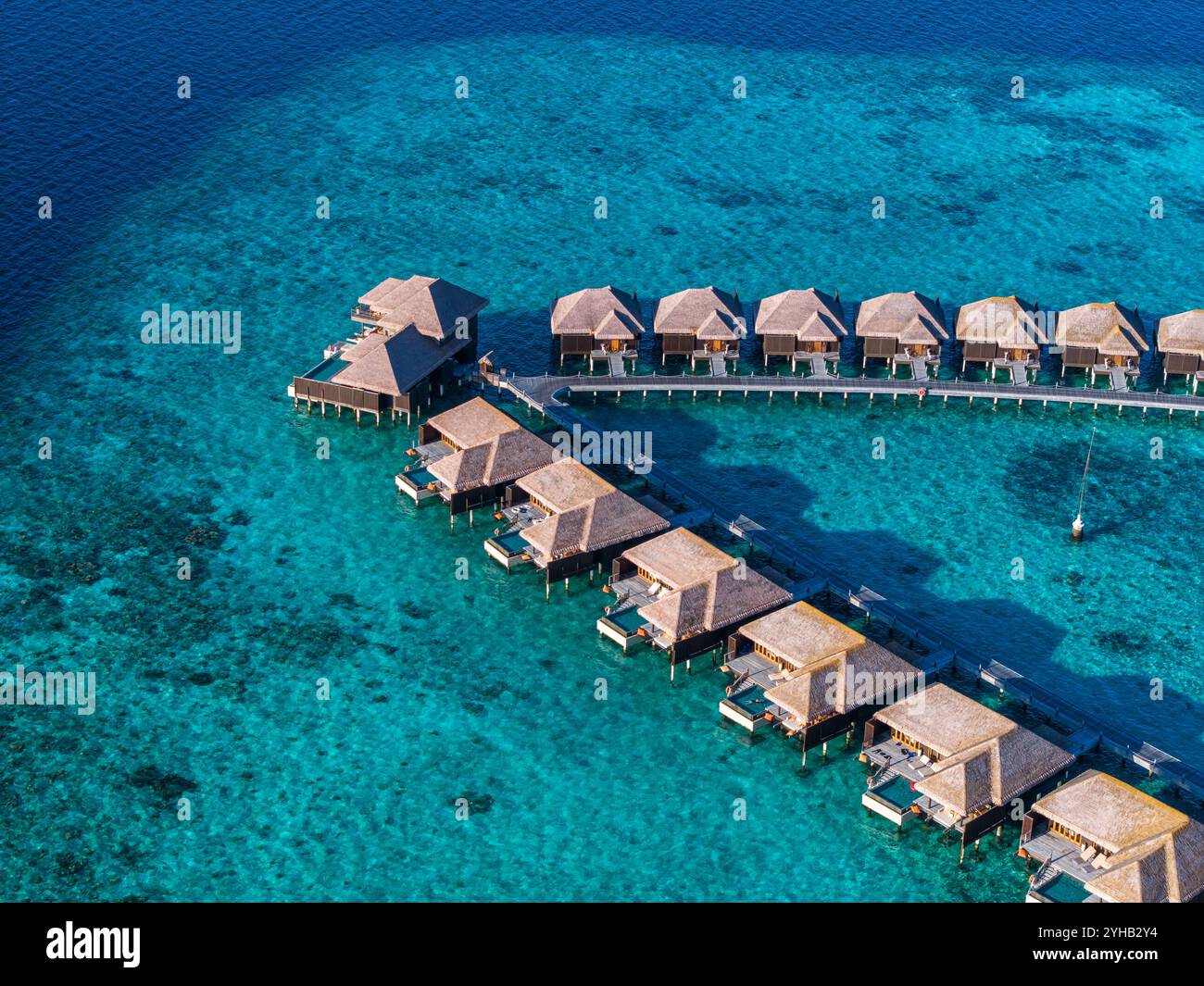 Aerial views of Gaafu Dhaalu Atoll Maguhdhuvaa Island, Maldives Stock ...