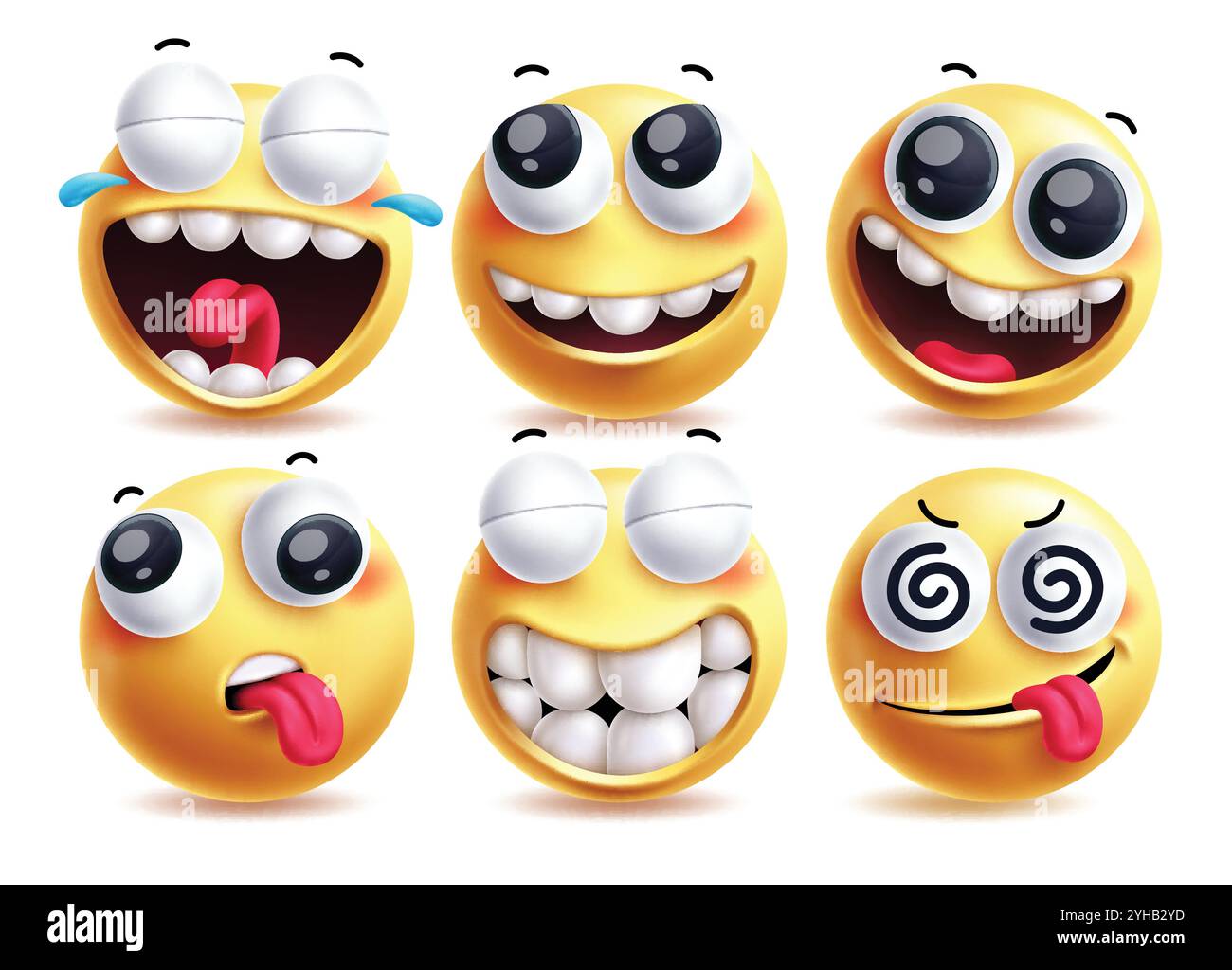 Naughty emoji clipart vector character set. Emojis with laughing, cute ...