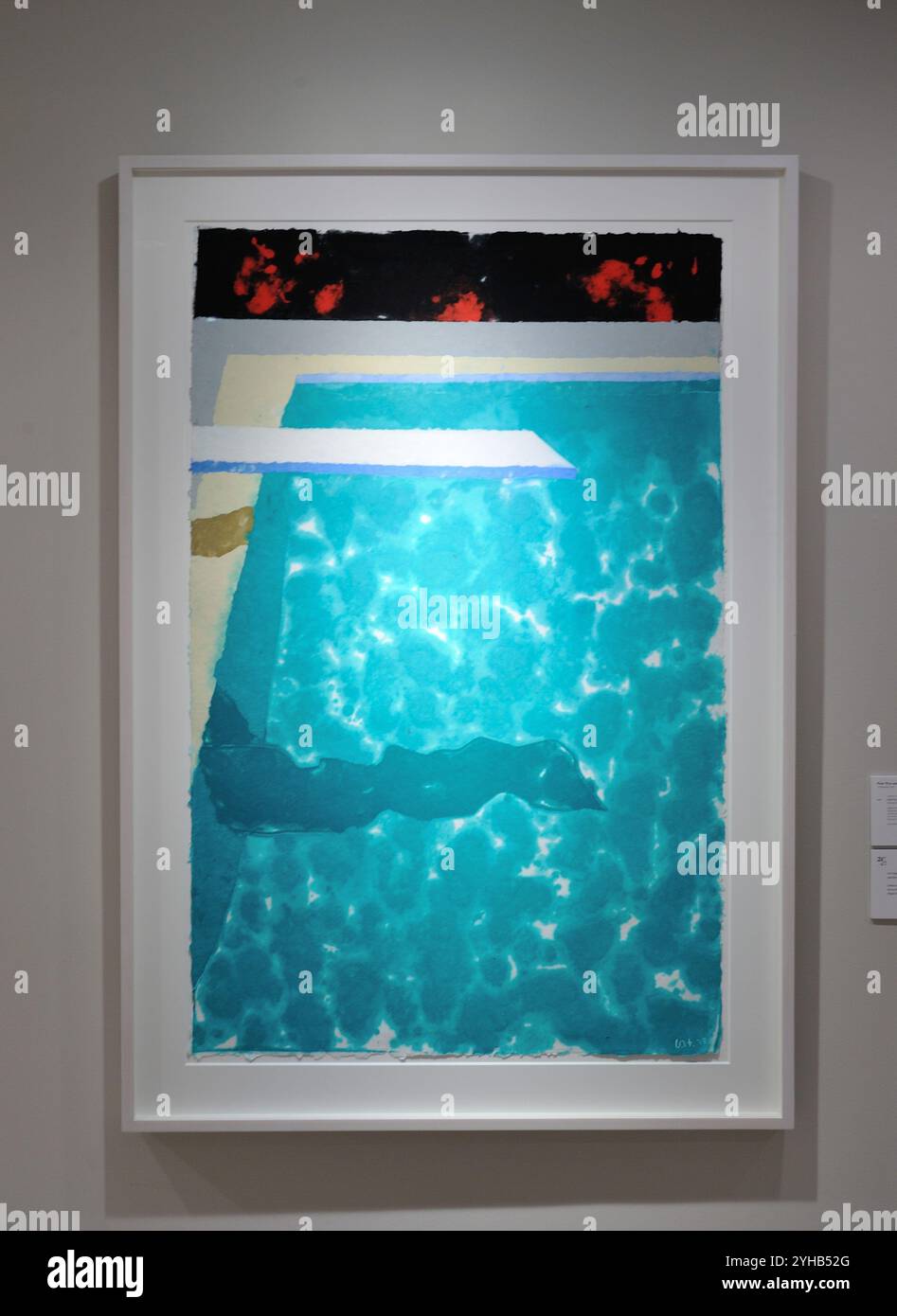 New York, USA. 08th Nov, 2024. Green Pool with Diving Board and Shadow ...