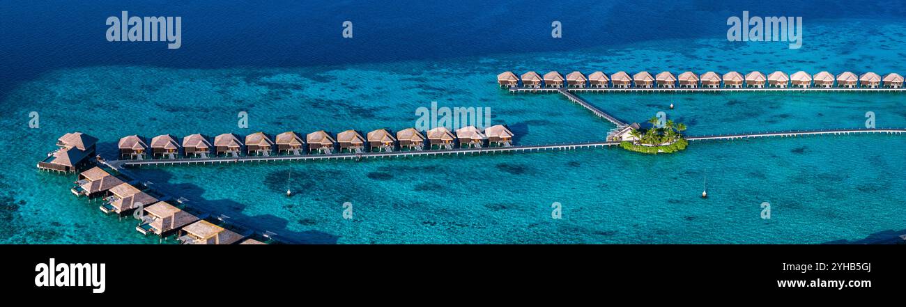 Aerial views of Gaafu Dhaalu Atoll Maguhdhuvaa Island, Maldives Stock ...