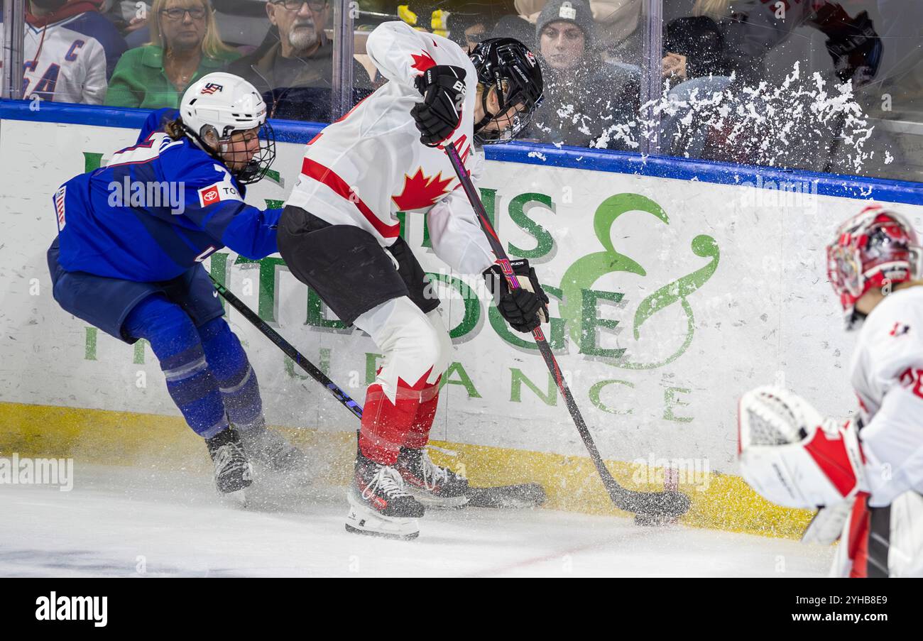 U.S. Lacey Eden (7) chases Canada's Claire Thompson (42) during the ...