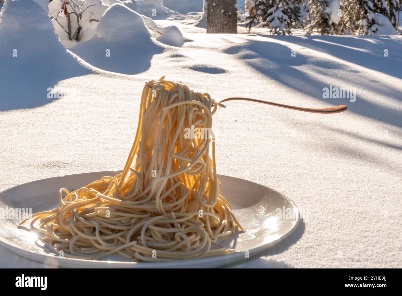 Fork holding up noodles hi-res stock photography and images - Alamy