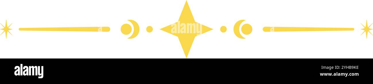 cosmos celestial divider border cartoon vector illustration Stock ...