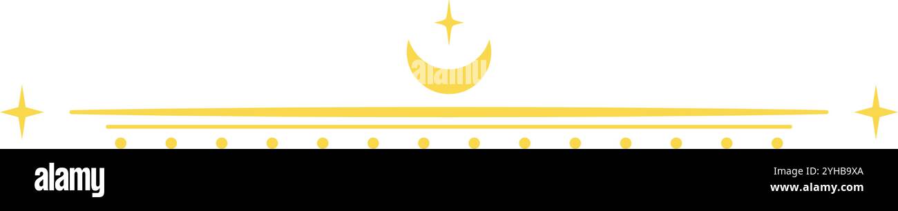 galaxy celestial divider border cartoon vector illustration Stock ...