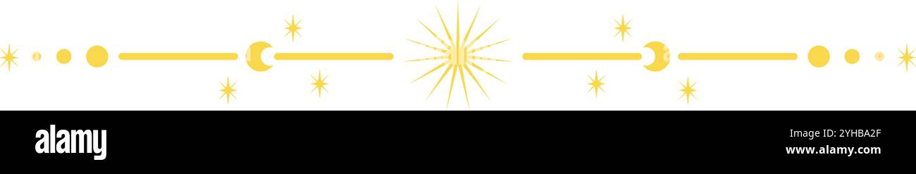 nebula celestial divider border cartoon vector illustration Stock ...