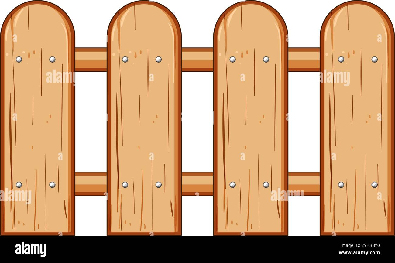 picket fence wood cartoon vector illustration Stock Vector Image & Art ...